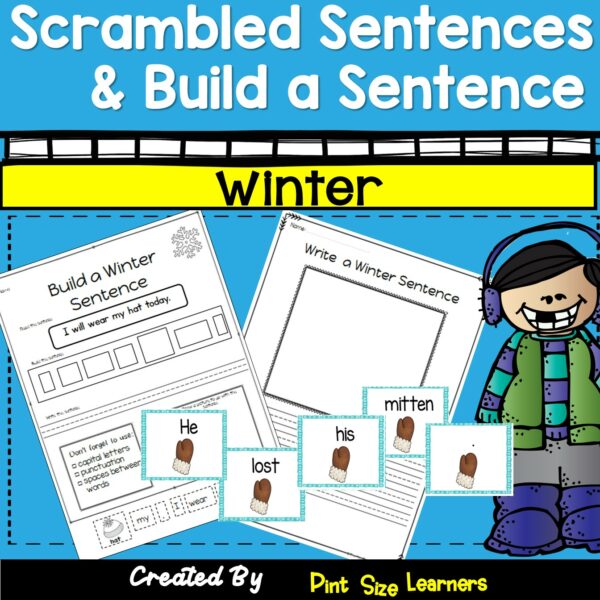 Winter Scrambled Sentences | Cut and Paste Sentences | Winter Writing ...
