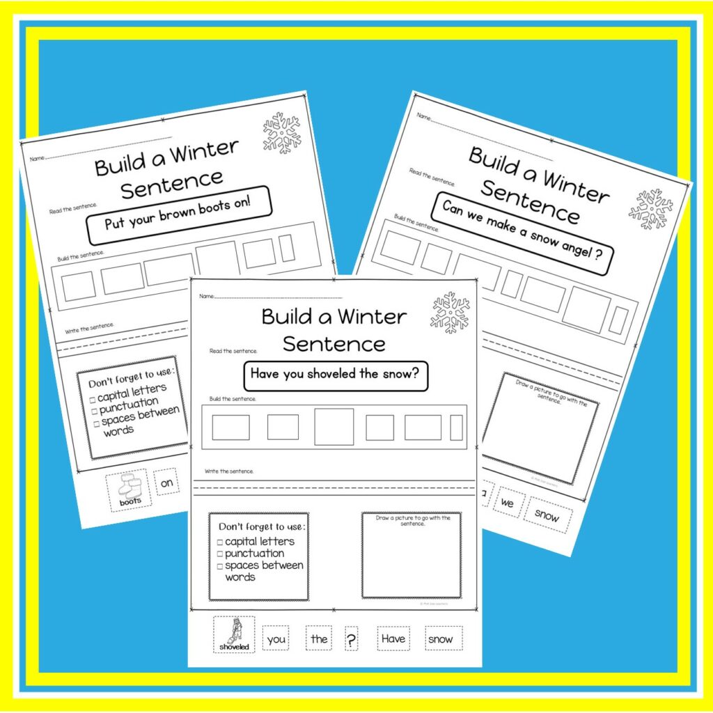 Winter Scrambled Sentences | Cut and Paste Sentences | Winter Writing ...