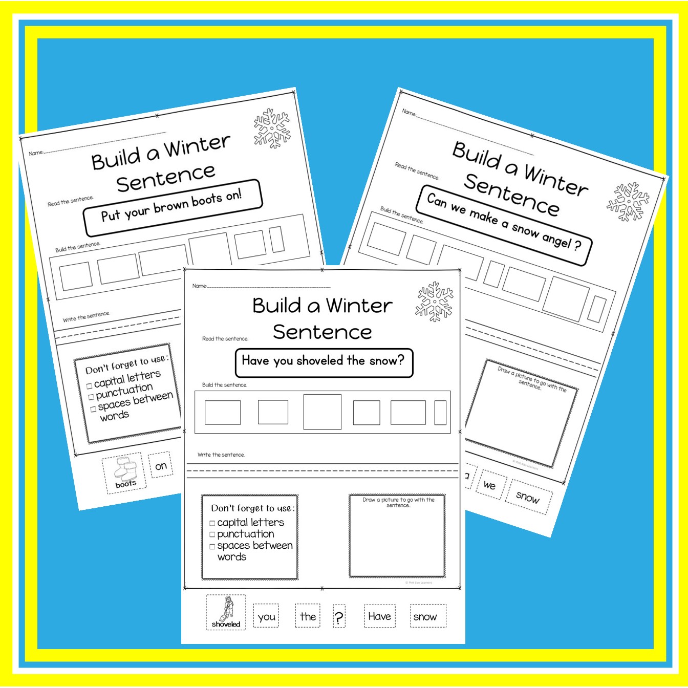 Winter Scrambled Sentences | Cut and Paste Sentences | Winter Writing ...