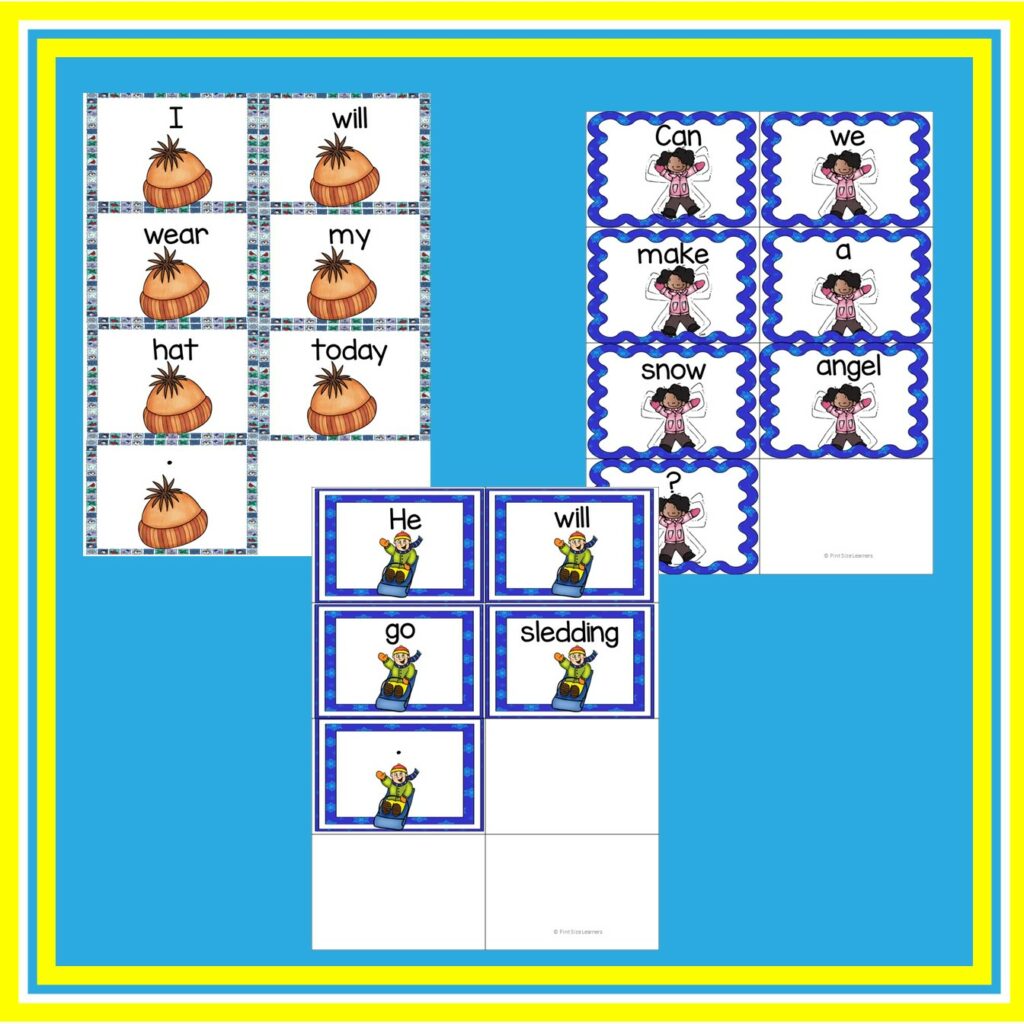 Winter Scrambled Sentences | Cut and Paste Sentences | Winter Writing ...