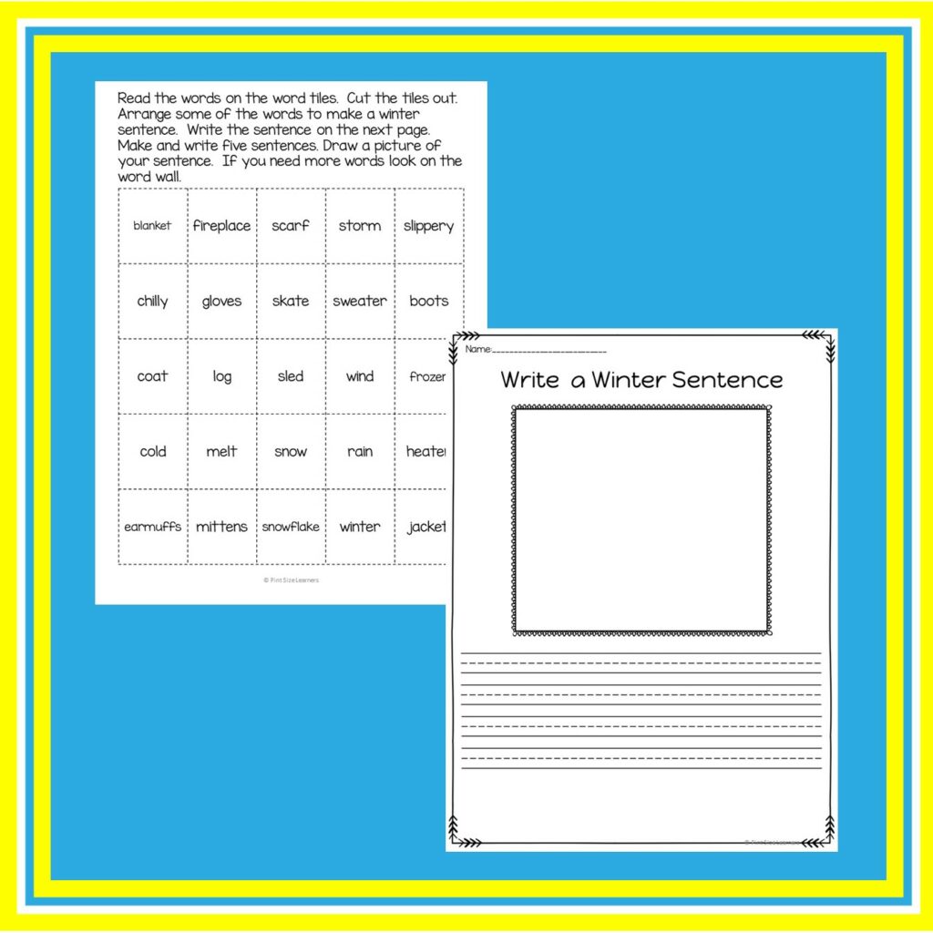 Winter Scrambled Sentences | Cut and Paste Sentences | Winter Writing ...