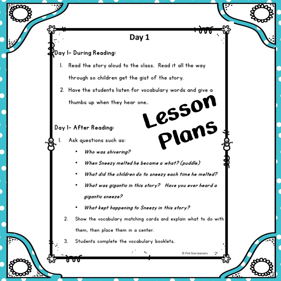 Sneezy the Snowman Book Study & Activities | January Book Unit | Grades ...