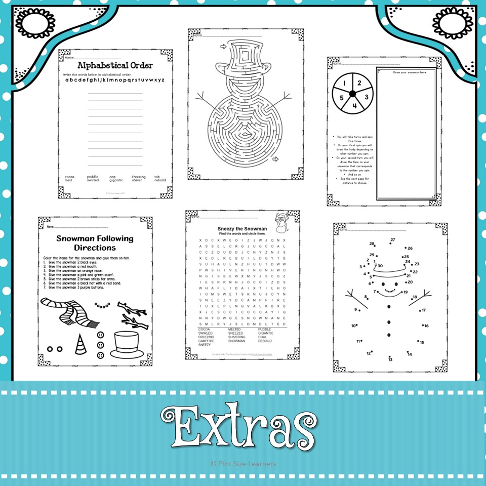 Sneezy the Snowman Book Study & Activities | January Book Unit | Grades ...