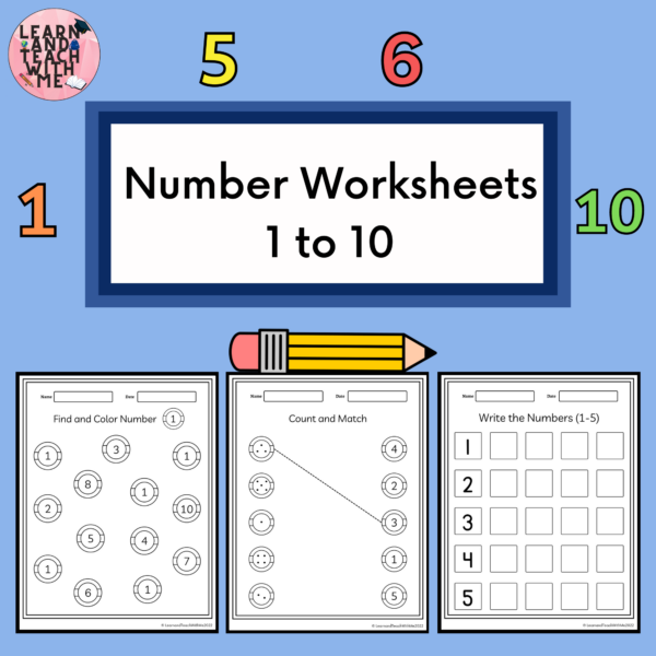 Numbers 1-10 Trace, Write and Color Worksheets | Made By Teachers