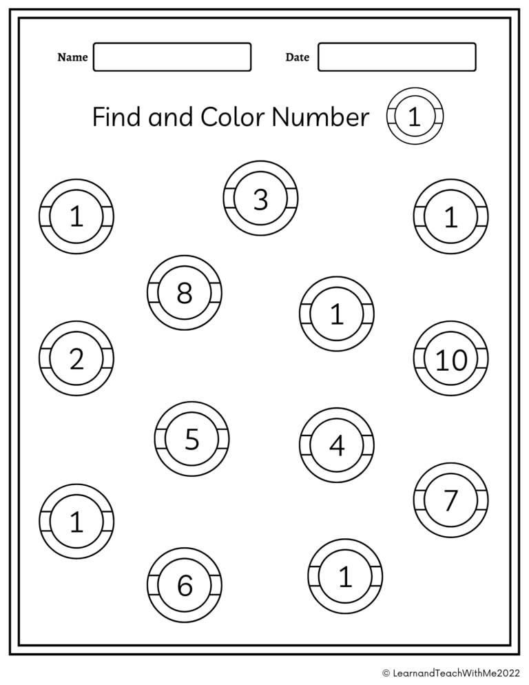 Numbers 1-10 Trace, Write and Color Worksheets | Made By Teachers