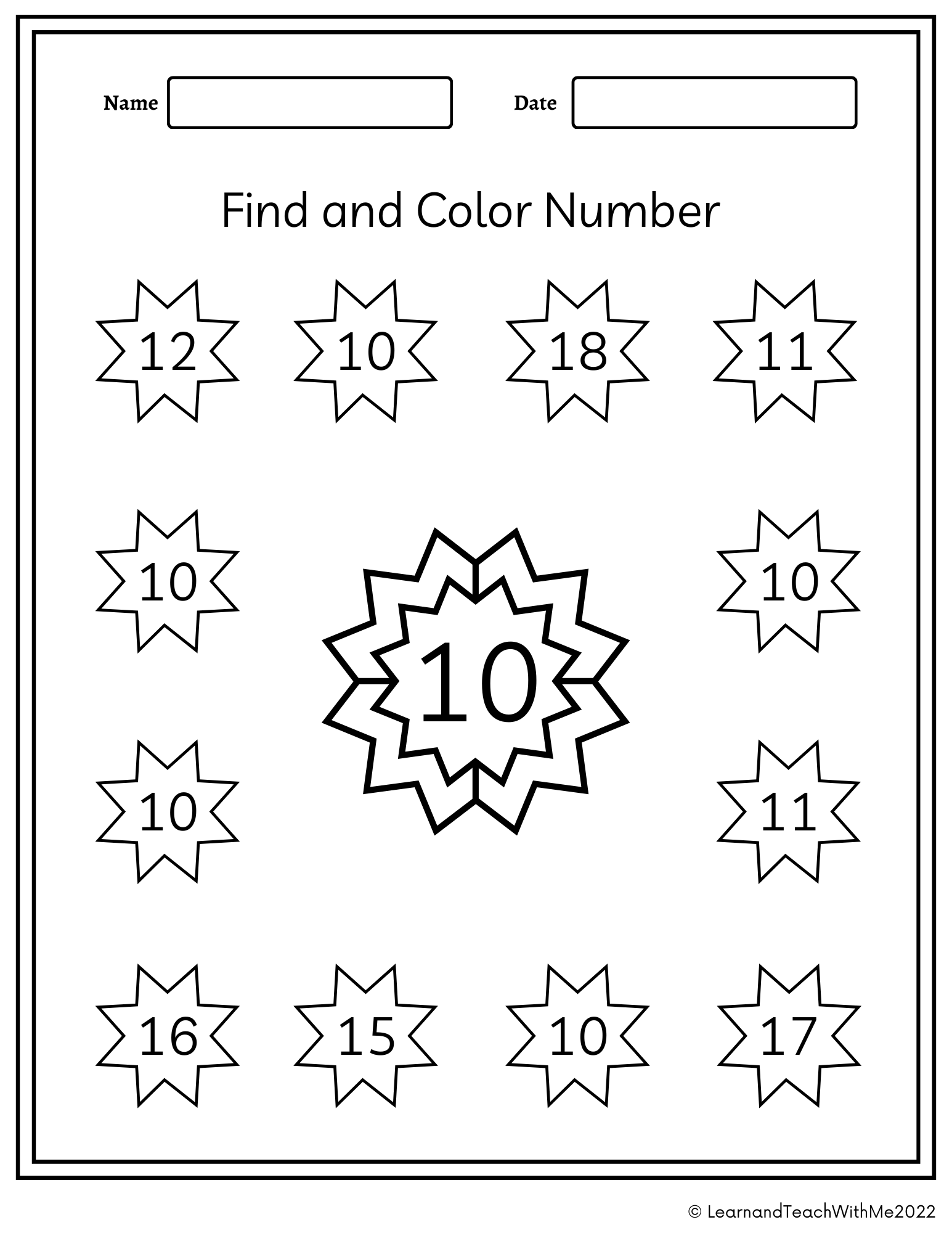 Number 1-20 Find and Color Worksheets | Made By Teachers