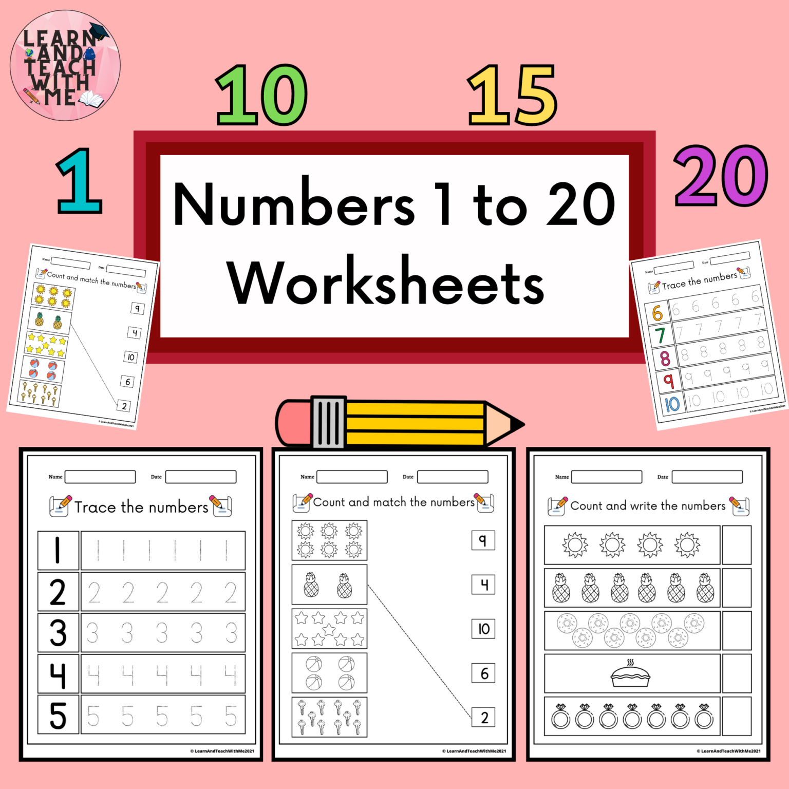 Numbers 1-20 Trace and Write Worksheets | Made By Teachers