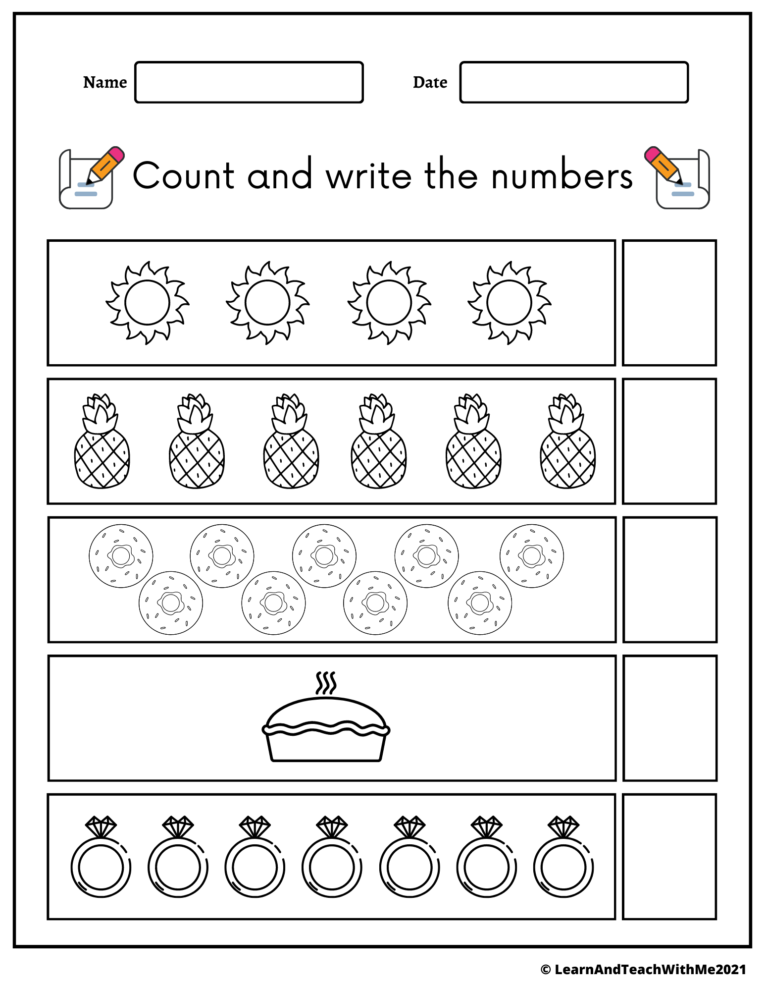 Numbers 1 20 Worksheets Black White And Color Made By Teachers