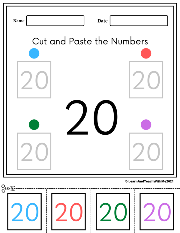 Numbers 1-20 Cut and Paste Worksheets | Made By Teachers
