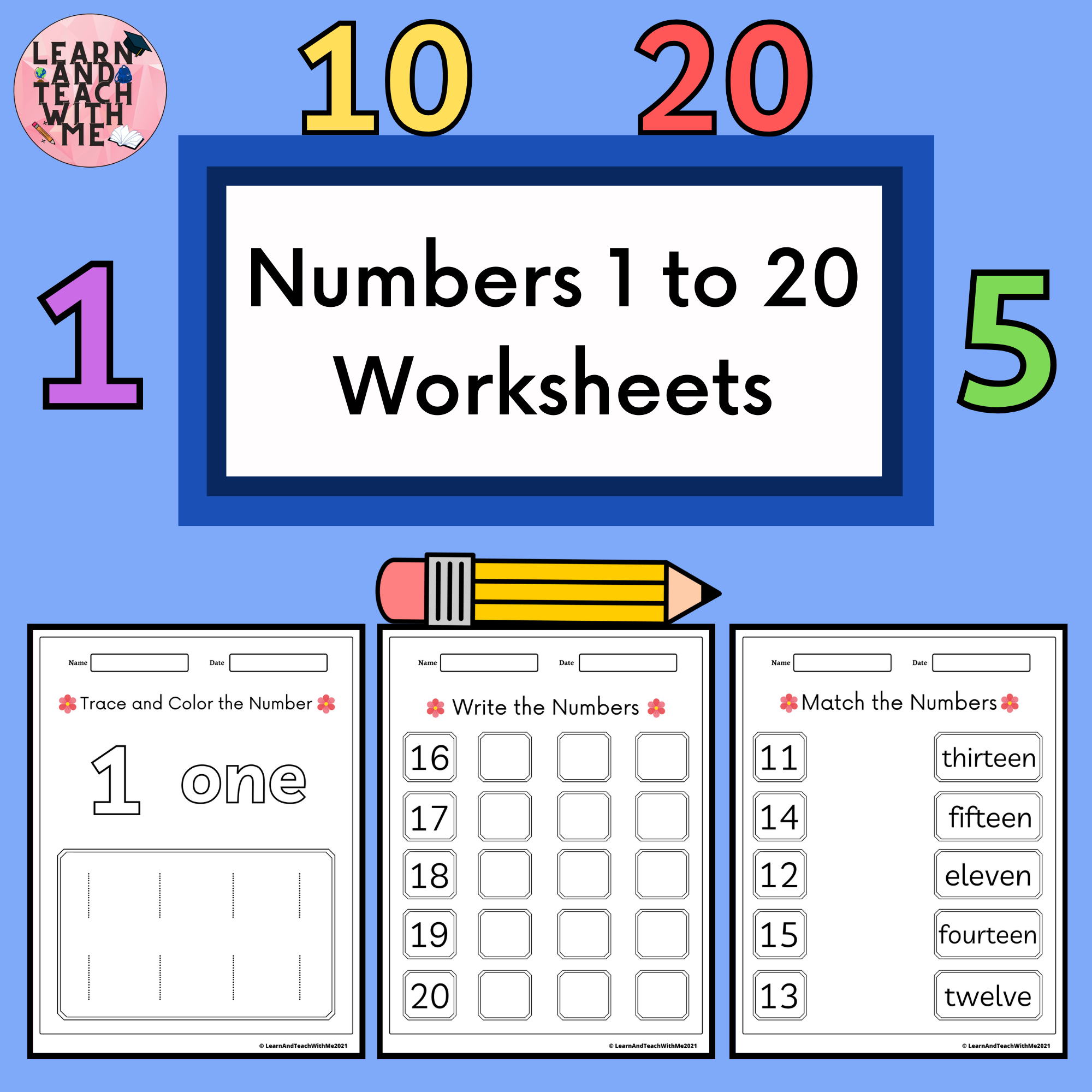 Numbers 1 20 Trace And Write Worksheets Made By Teachers