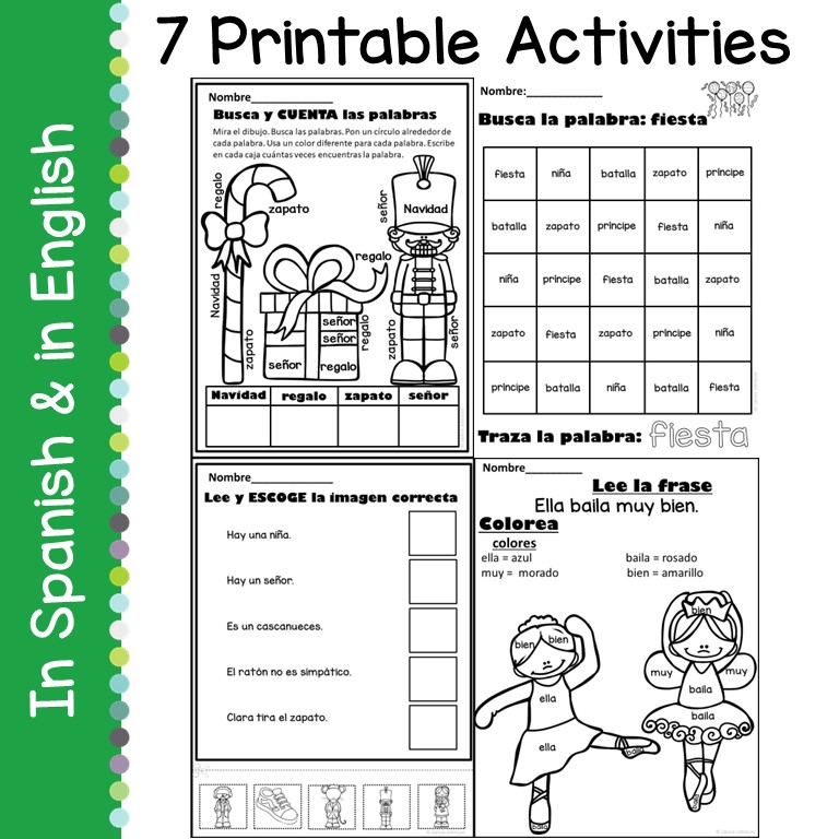 Bilingual Nutcracker Christmas Readers - Navidad - Print & Boom Cards w ...