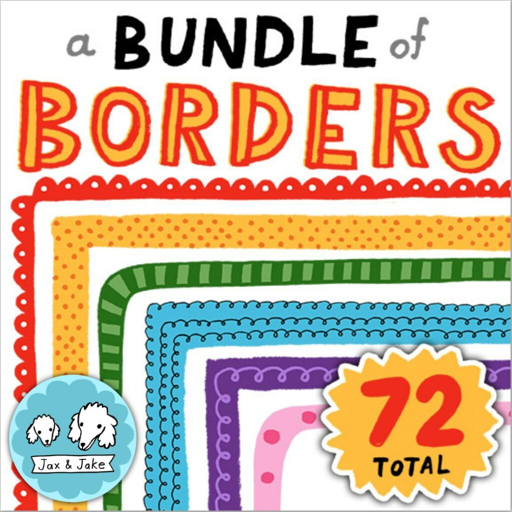 A Bundle of Clipart Page Borders - Hand Drawn Clip Art Frames, Black ...