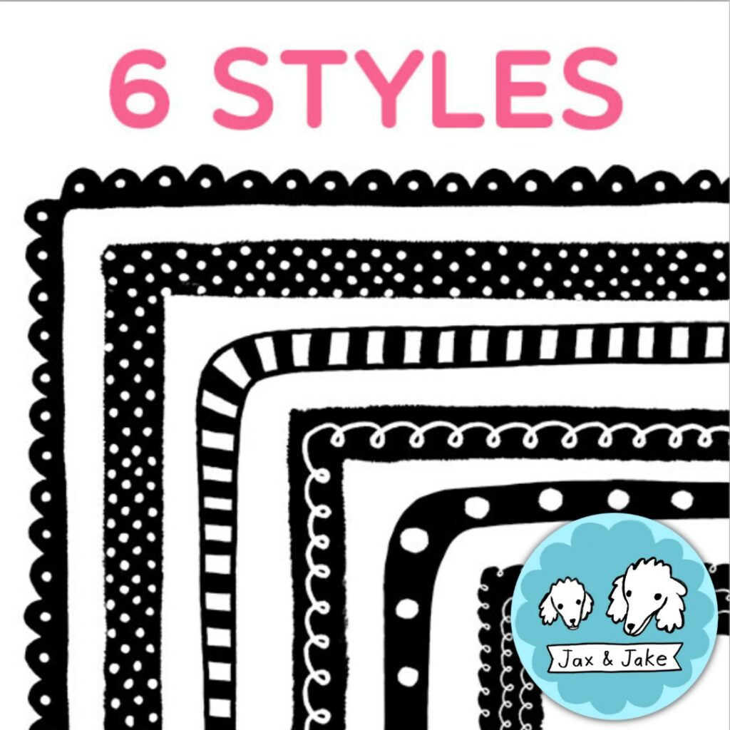 A Bundle of Clipart Page Borders - Hand Drawn Clip Art Frames, Black ...