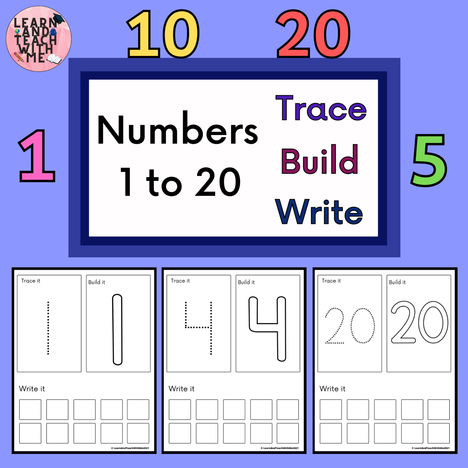 Arabic Numbers 1-20 Trace and Write Worksheets | Made By Teachers