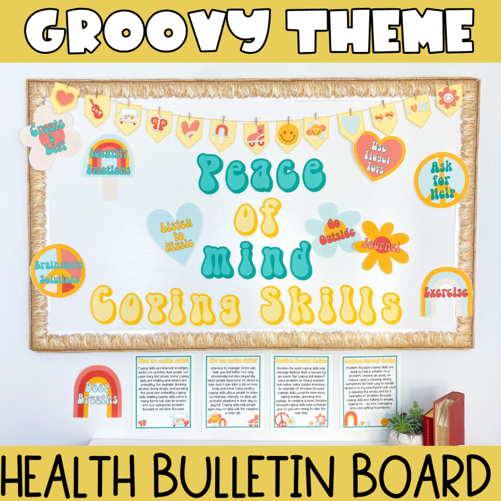 Coping Skills - Mental Health Bulletin Board | Groovy Retro Theme ...