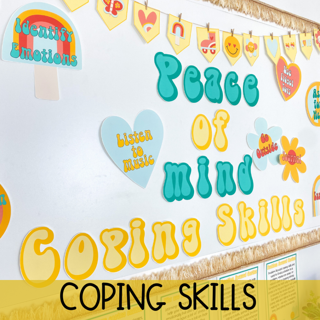 Coping Skills - Mental Health Bulletin Board | Groovy Retro Theme ...