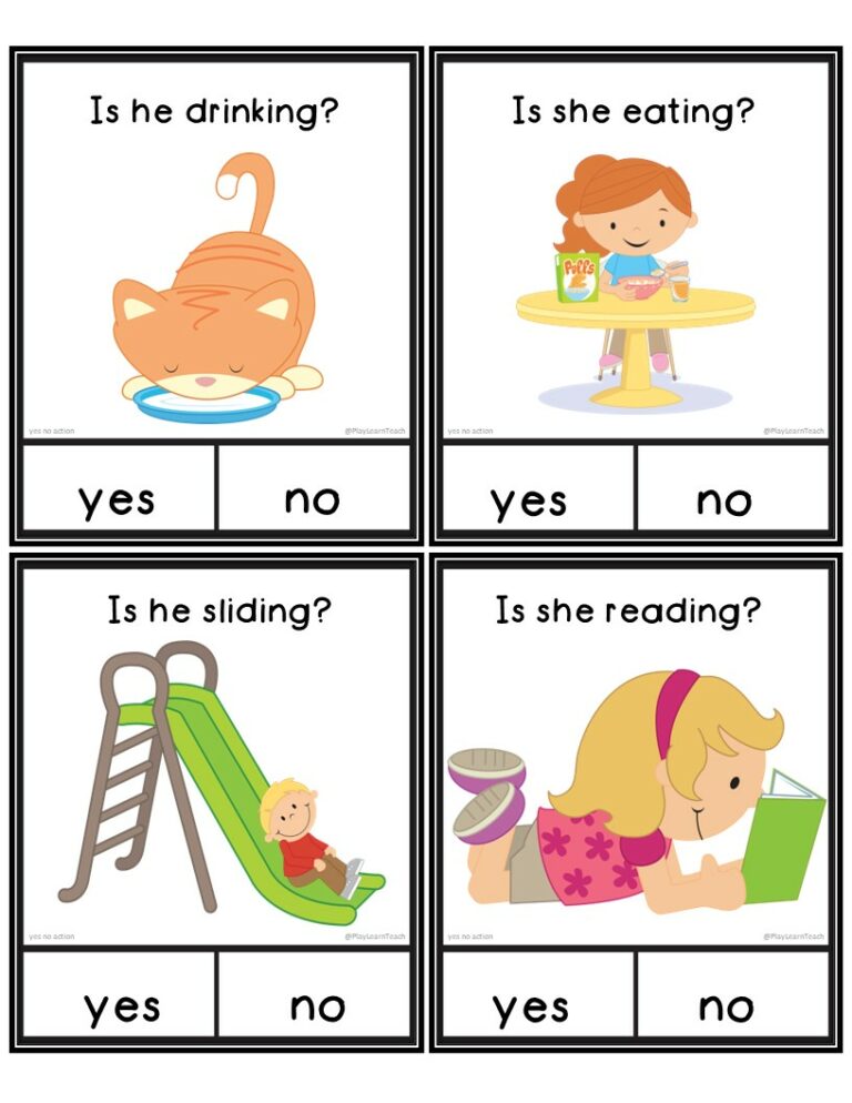 Yes No Questions Action Verbs Autism | Made By Teachers