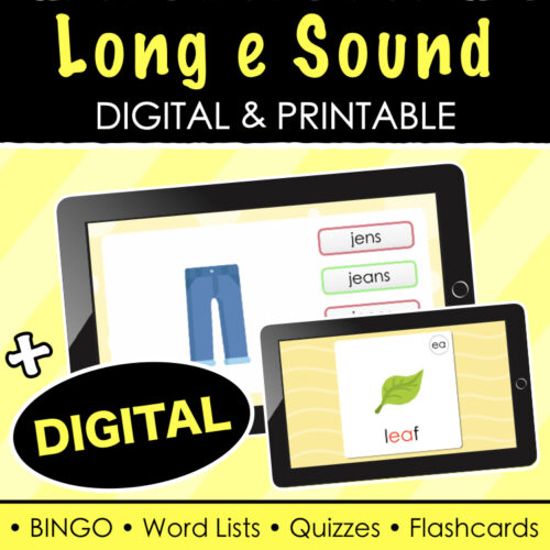 Long Vowel Sounds - Digital Quizzes, Digital Flash Cards, Word Lists ...