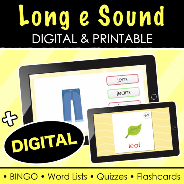 Long e Sound - Digital Quiz, Digital Flash Cards, Word Lists and ...