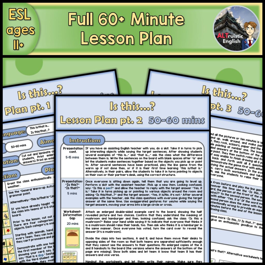 ESL Is this / What's this Full Lesson Editable Worksheets and Card ...