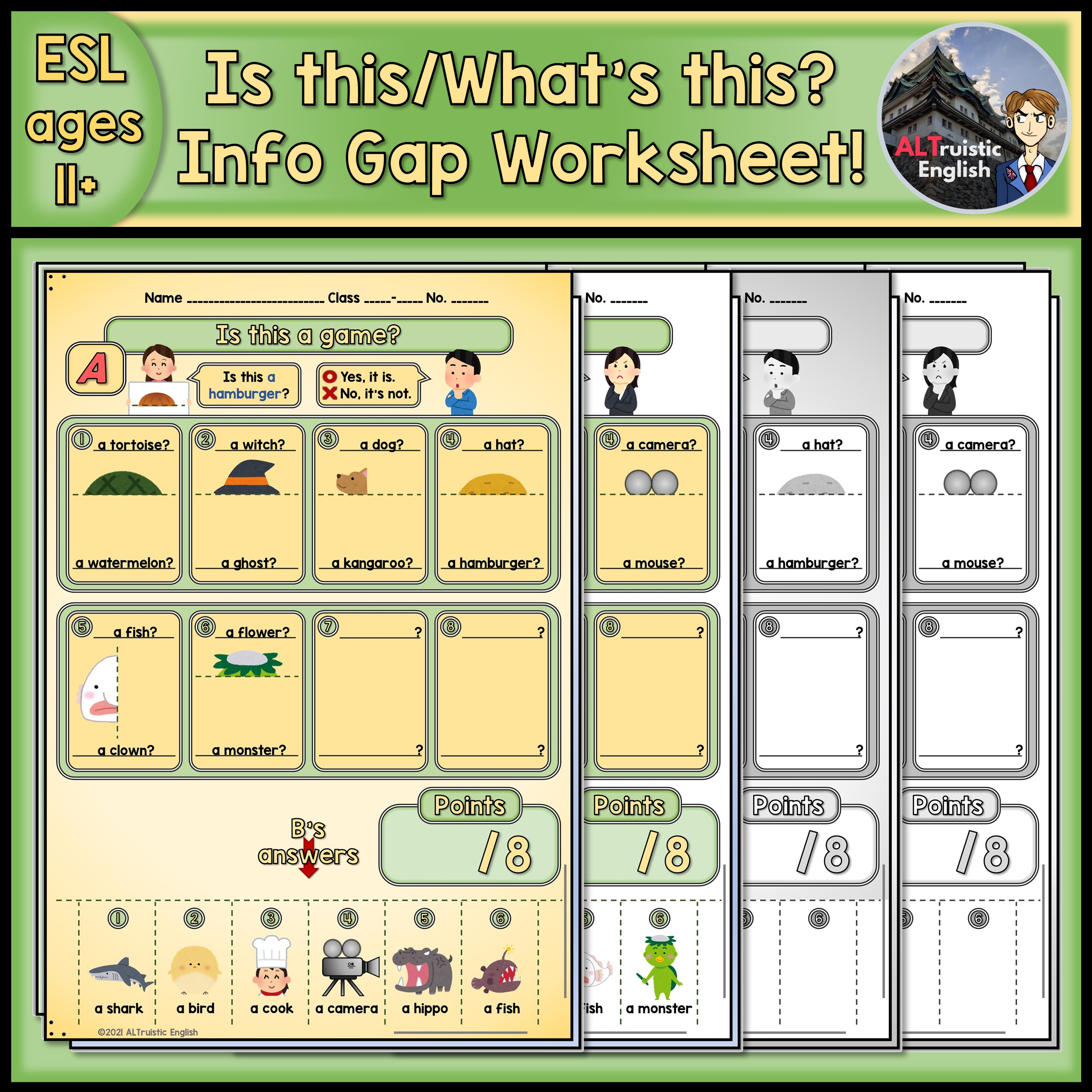 ESL Is this / What's this Full Lesson Editable Worksheets and Card ...