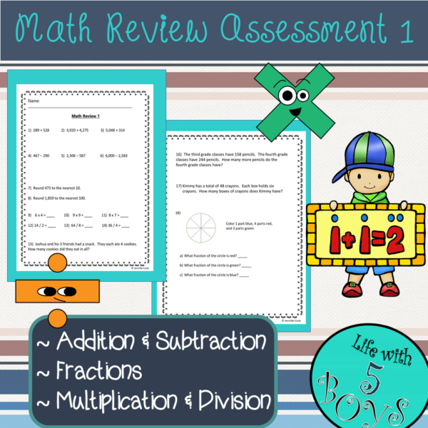 3rd Grade Math Review Assessment Set 1 | Made By Teachers