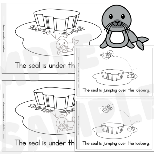 Winter Prepositions Emergent Reader Reference Guide Seal and Iceberg ...