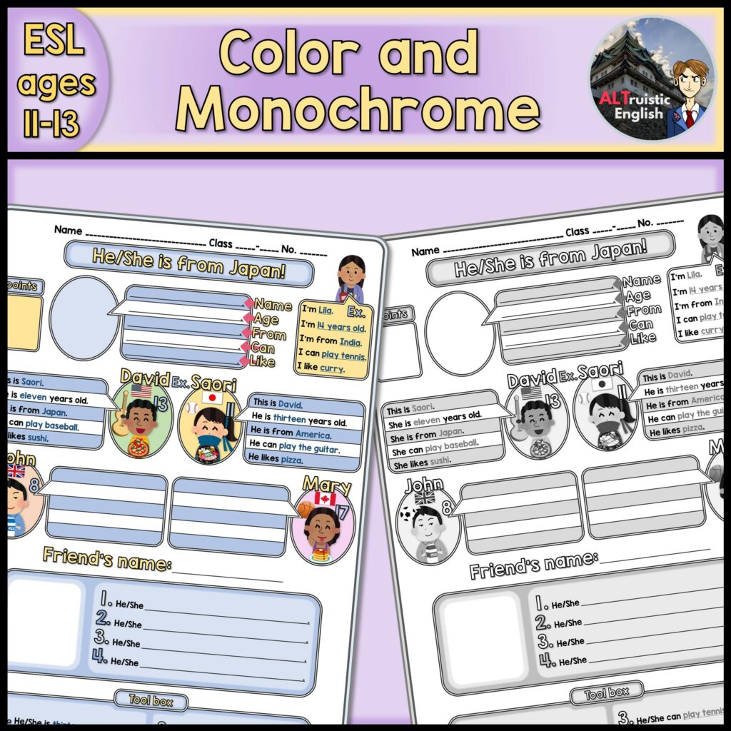 ESL EFL He She Full Lesson Interactive English Grammar Activity ...