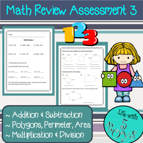 3rd Grade Math Review Assessment Set 3 | Made By Teachers