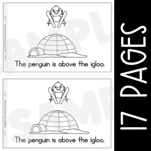 Winter Prepositions Emergent Reader Reference Guide Penguin and Igloo ...