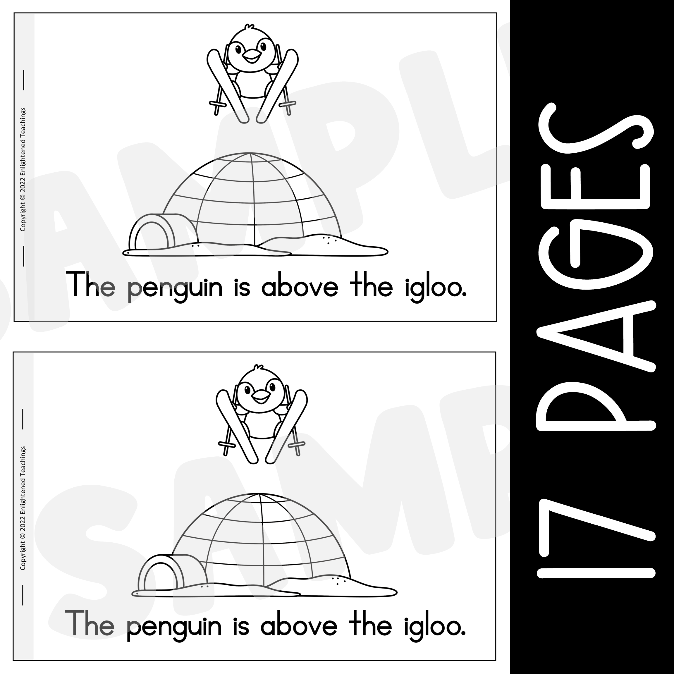 Winter Prepositions Emergent Reader Reference Guide Penguin and Igloo ...