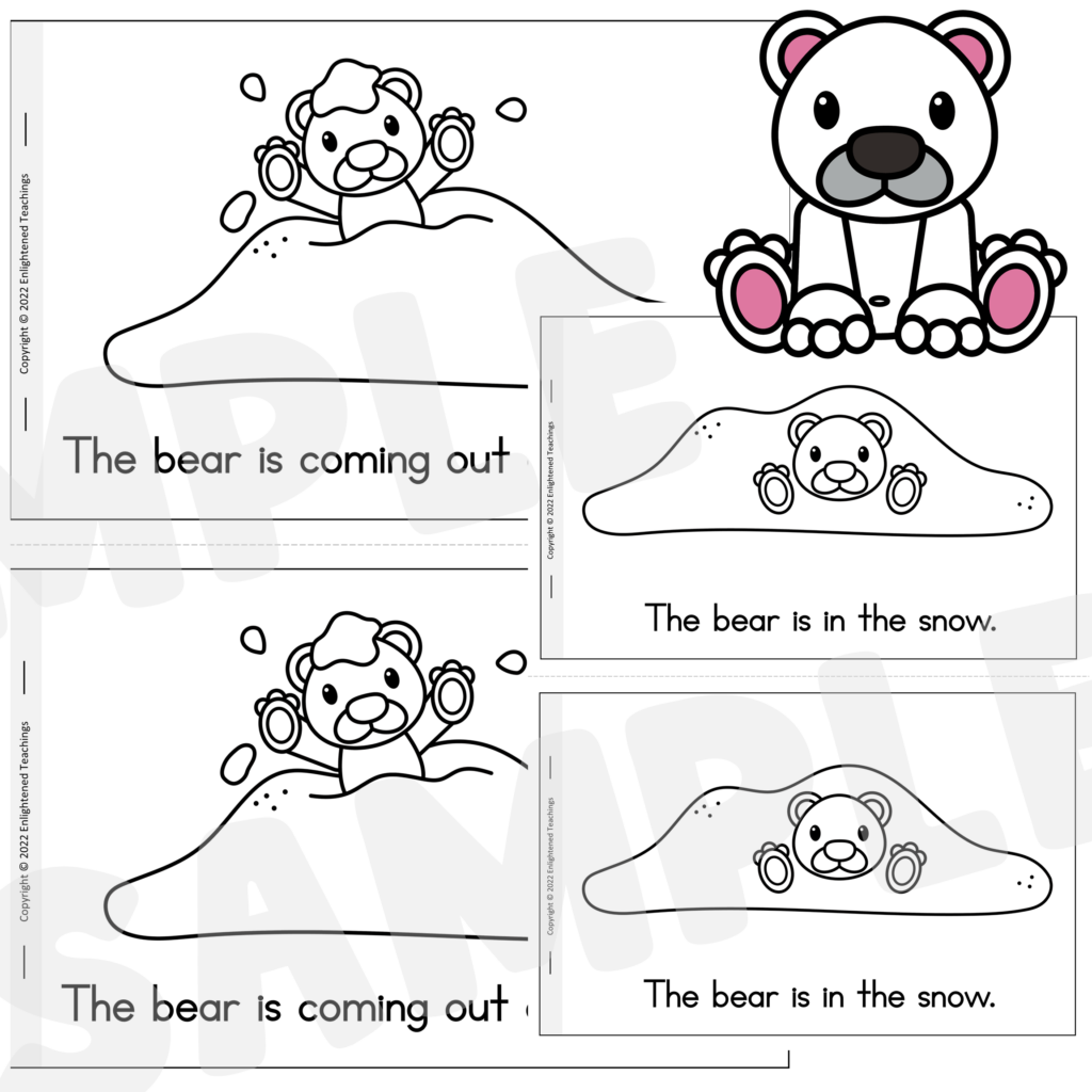 Winter Prepositions Emergent Reader Reference Guide Polar Bear and Snow ...