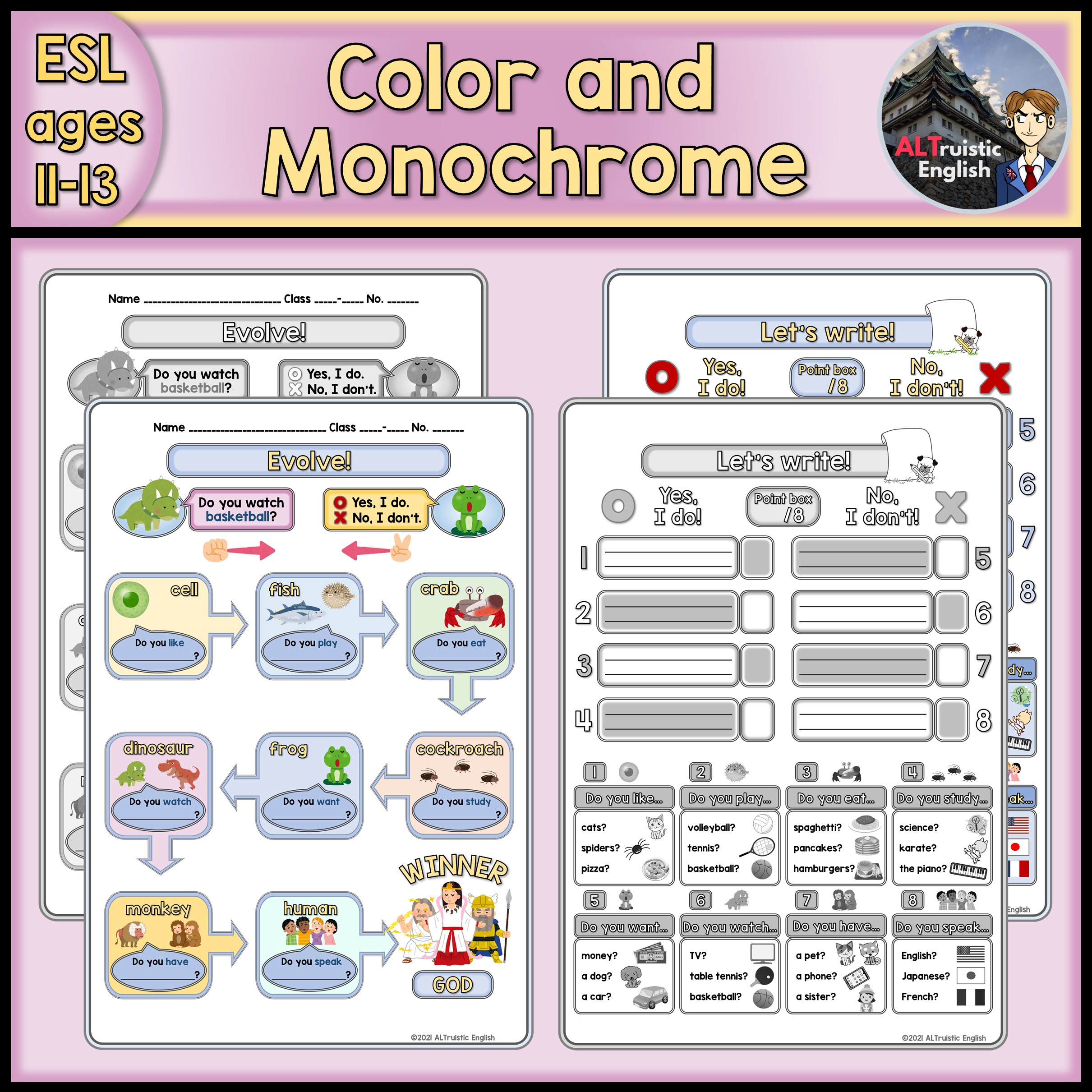 Do You Verb Editable English Grammar Speaking and Writing Activities ...