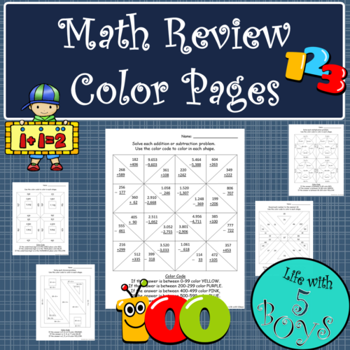 Math Color Pages | Made By Teachers