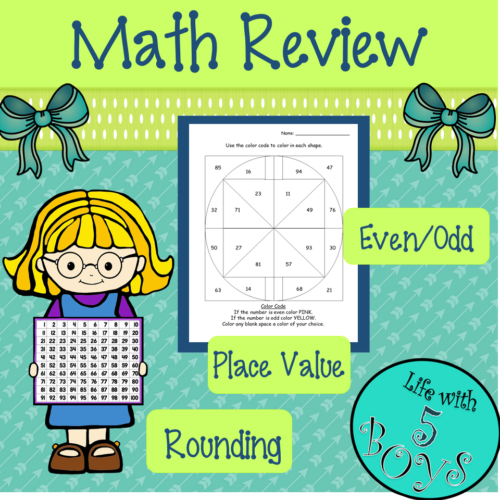 Math Worksheets for Place Value Rounding Even and Odd Numbers | Made By ...