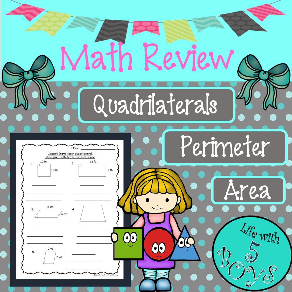 Math Worksheets for Quadrilaterals Perimeter and Area | Made By Teachers