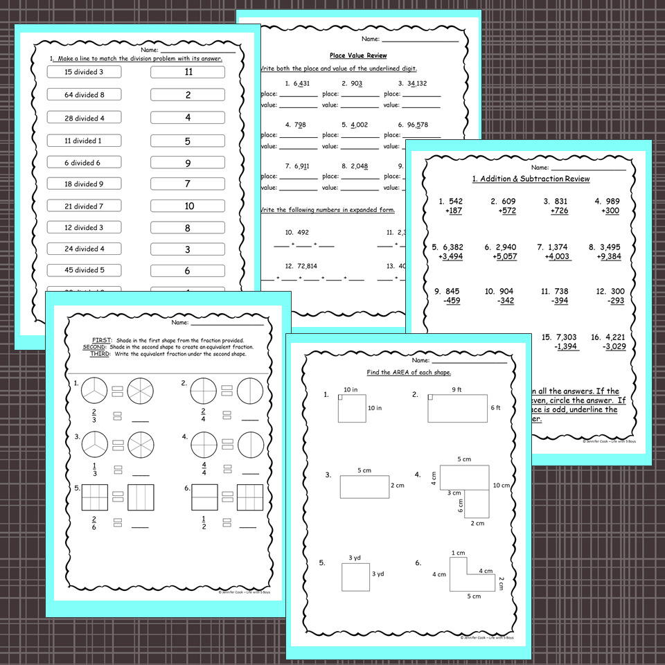 Math Activities and Worksheets Review BUNDLE | Made By Teachers