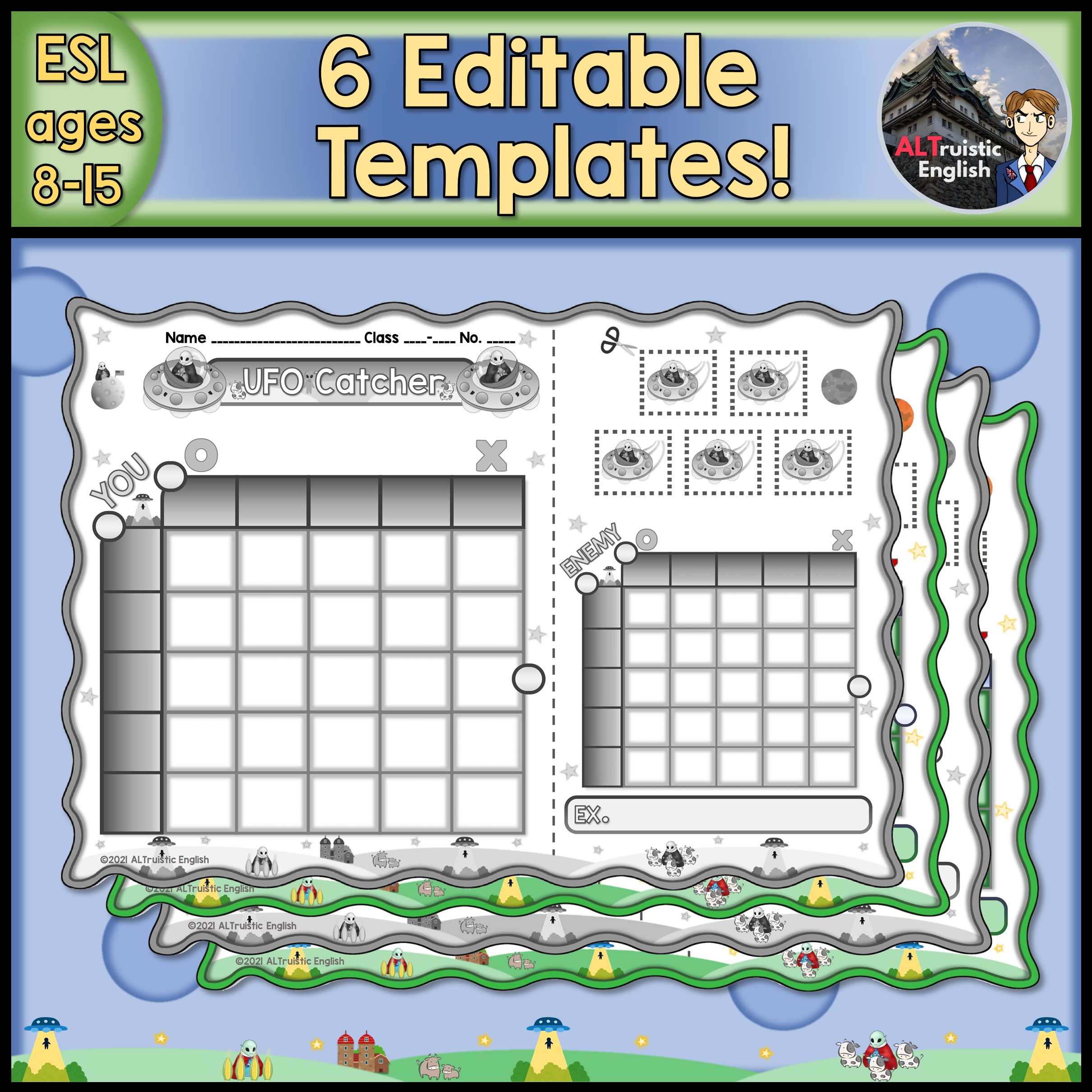 Battles in Space Editable English Grammar Review Game ESL EFL Grammar ...