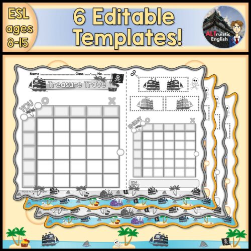 Battles with Pirates Editable English Grammar Review ESL EFL Speaking ...