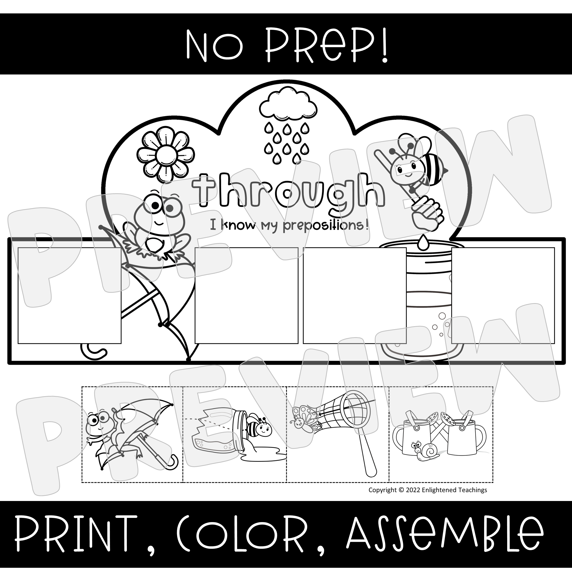 Spring Preposition Crowns Headbands - Spring Positional Word Hats ...