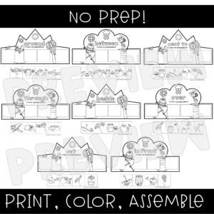 Spring Preposition Crowns Headbands - Spring Positional Word Hats ...