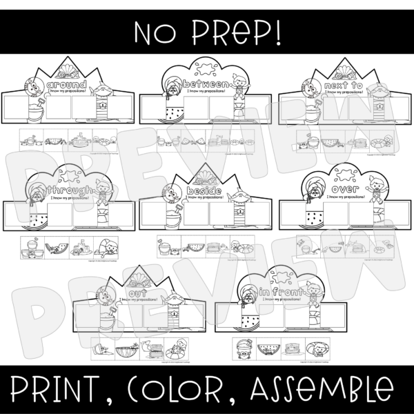 Summer Preposition Crowns Headbands - Summer Positional Word Hats ...