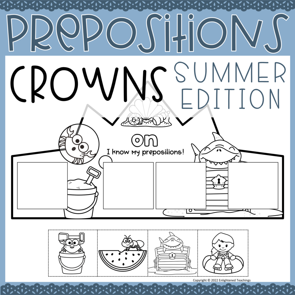 Preposition Crowns Headbands Positional Word Hats Seasonal BUNDLE ...