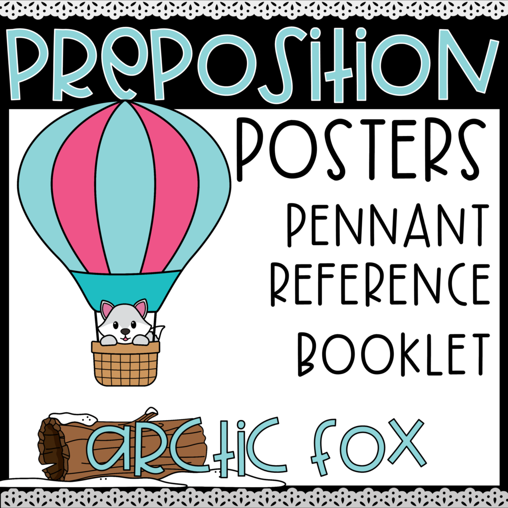 Winter Prepositions Posters Arctic Fox Positional Words Prepositions ...