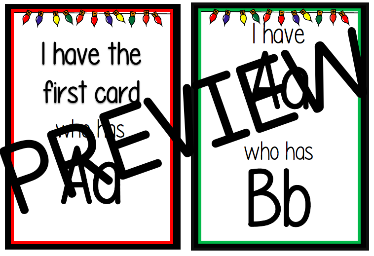 December + Winter Alphabet I Have Who Has Game - Kindergarten, VPK, 1st ...