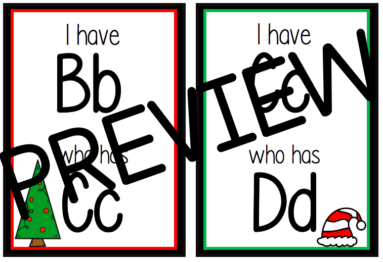 December + Winter Alphabet I Have Who Has Game - Kindergarten, VPK, 1st ...