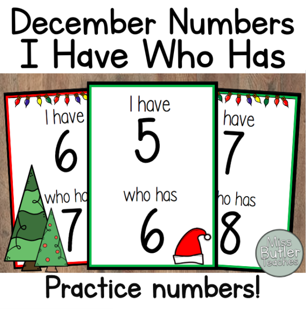 December + Winter Numbers I Have Who Has Game - Kindergarten, VPK, 1st ...