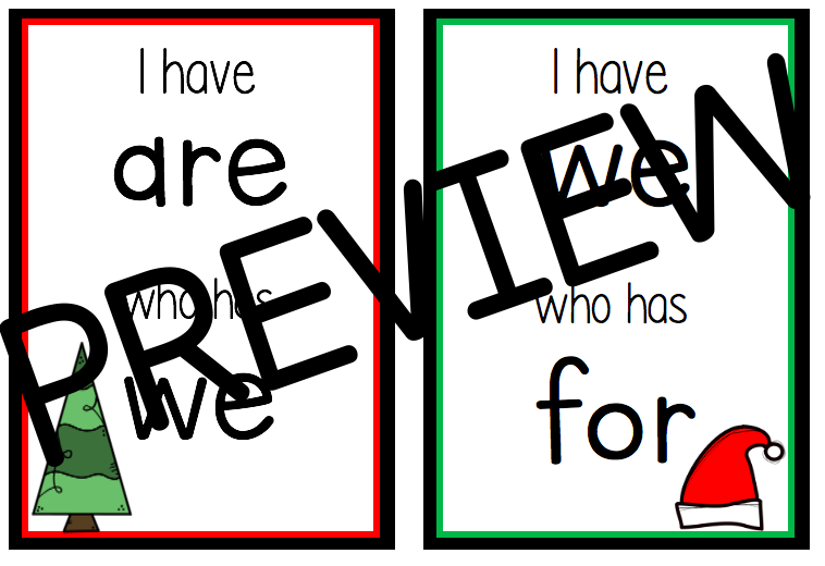 December + Winter Sight Words I Have Who Has Game - Kindergarten, VPK ...