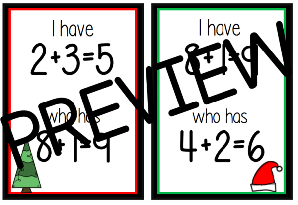 December + Winter Addition I Have Who Has Game - Kindergarten, VPK, 1st ...