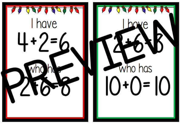 December + Winter Addition I Have Who Has Game - Kindergarten, VPK, 1st ...